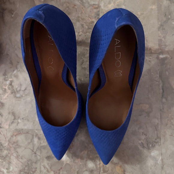 Aldo | Shoes | Royal Blue Suede Heel | Poshmark